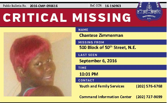 Missing 15 Year Old Dc Girl