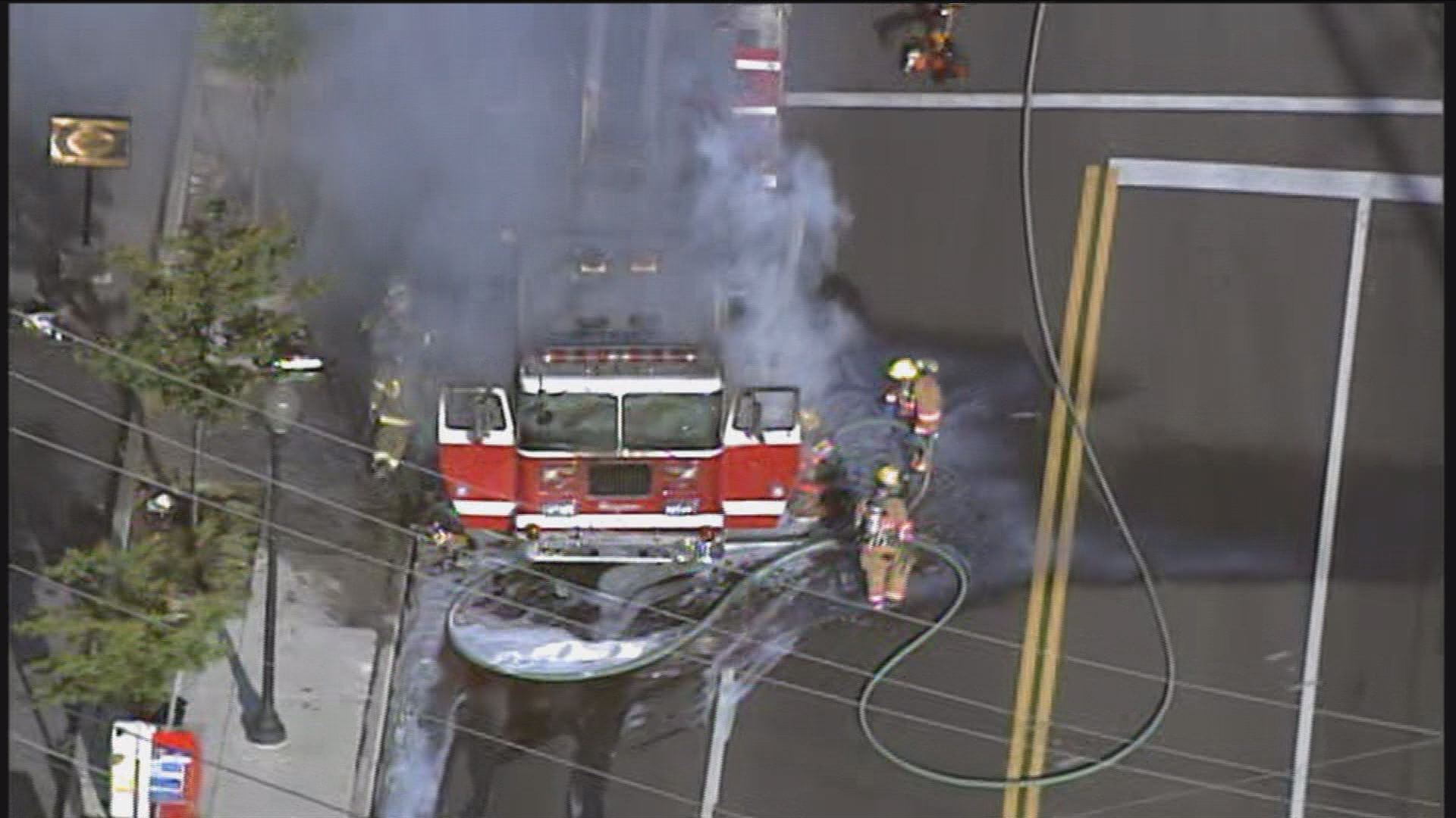 Fire truck responding to Md. fire catches on fire | wusa9.com