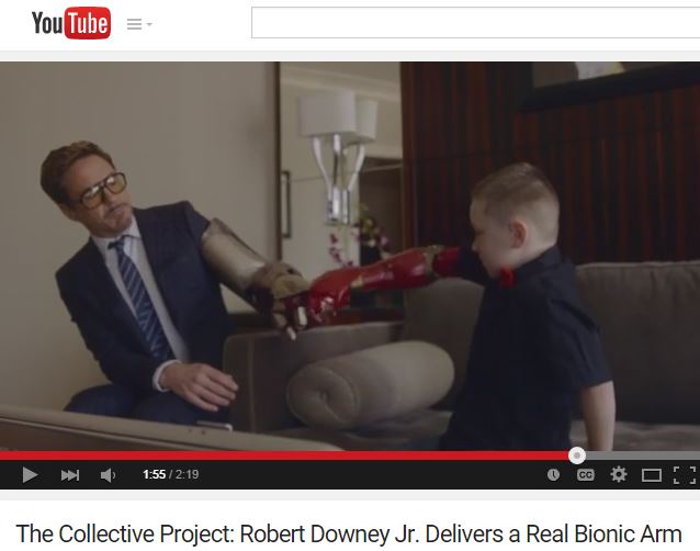 'Iron Man' star Robert Downey Jr. presents boy with bionic arm | wusa9.com