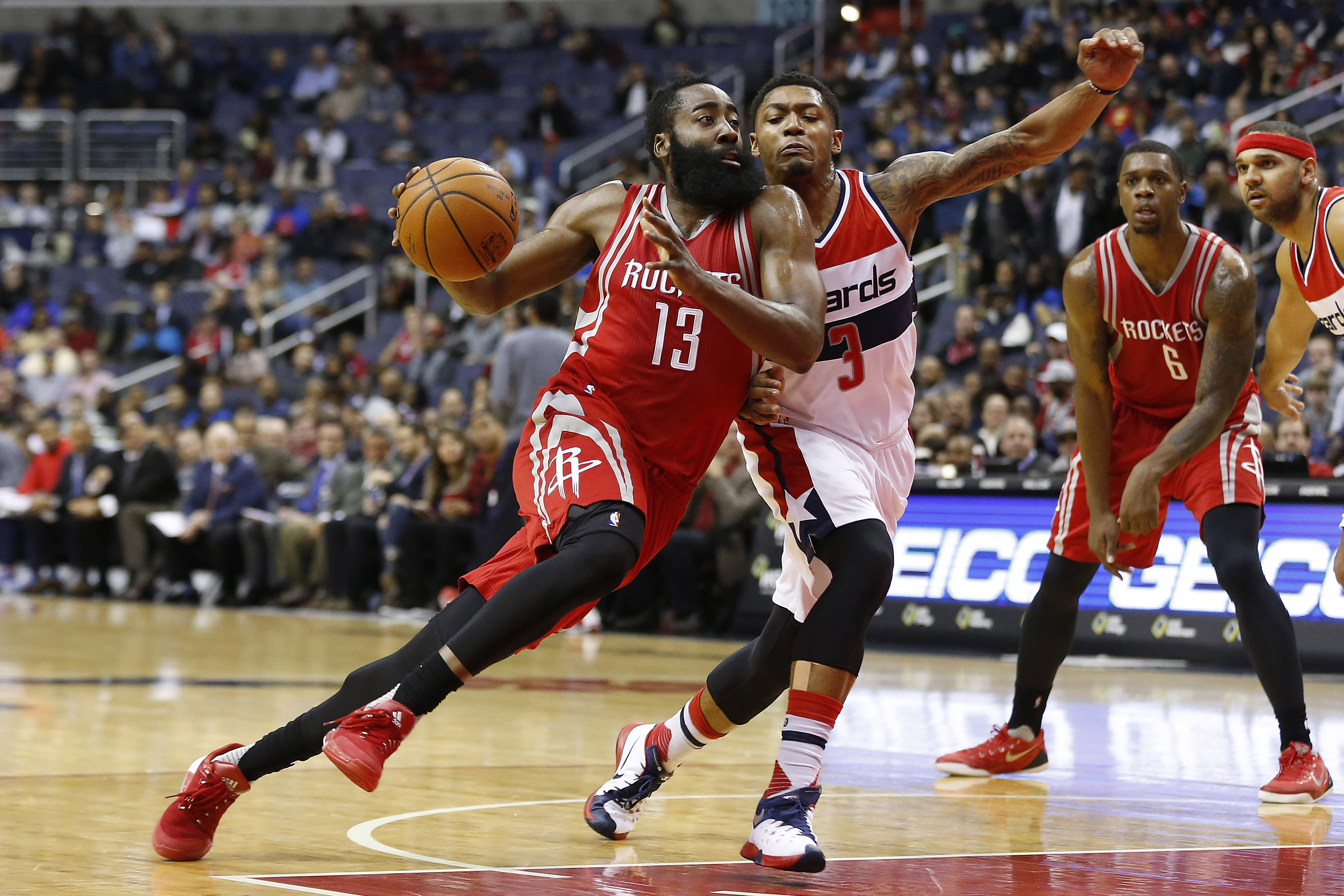 Harden scores 42 to lead Rockets past Wizards 109-103 | wusa9.com