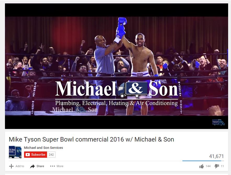 Watch: Mike Tyson jumps into ring to save son in local Super Bowl ad ...