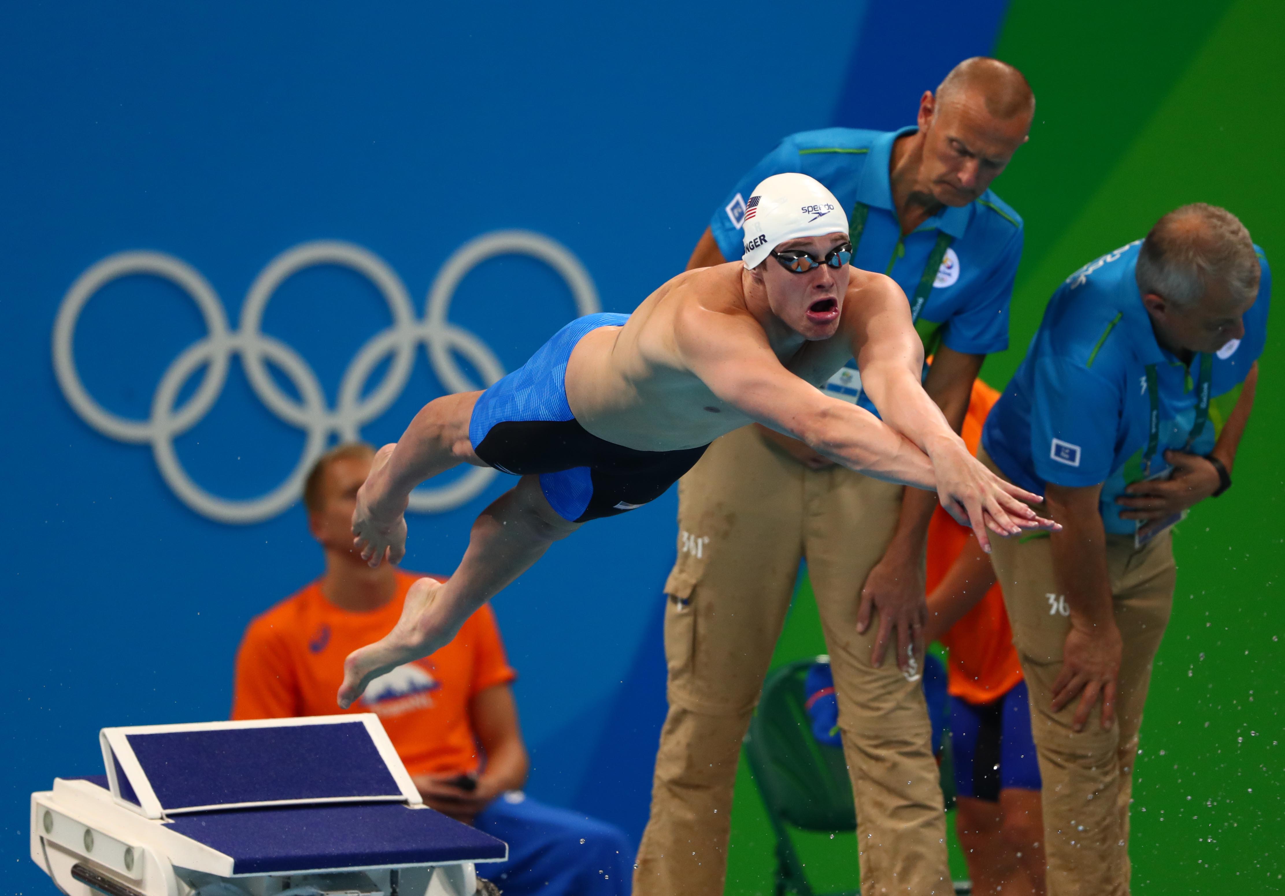 Maryland Olympic swimmer Jack Conger checked in for flight out of Rio ...