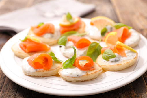 Napoleon of Salmon and Corn Blinis with Vanilla Beurre Blanc | wusa9.com