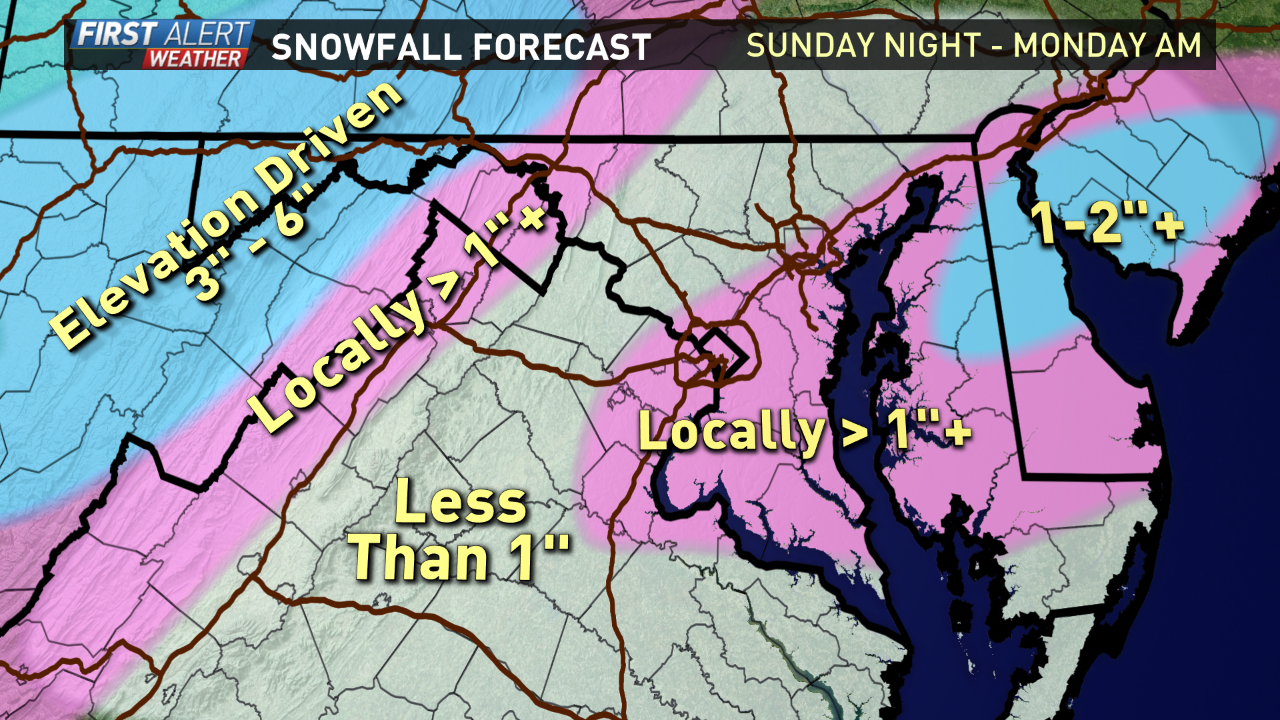 Light accumulating snow Monday morning | wusa9.com