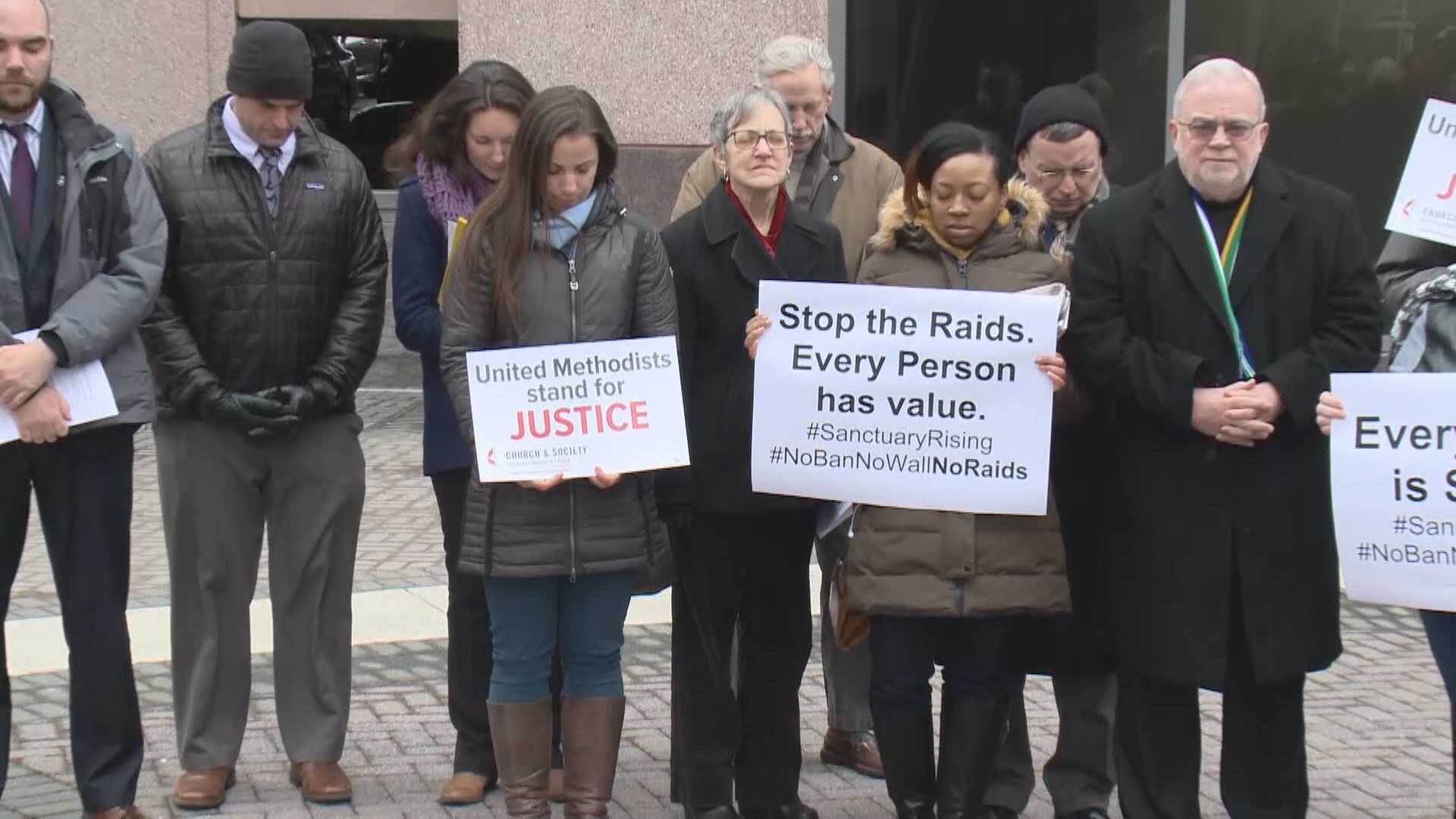 Faith leaders protest ICE raid outside Church | wusa9.com